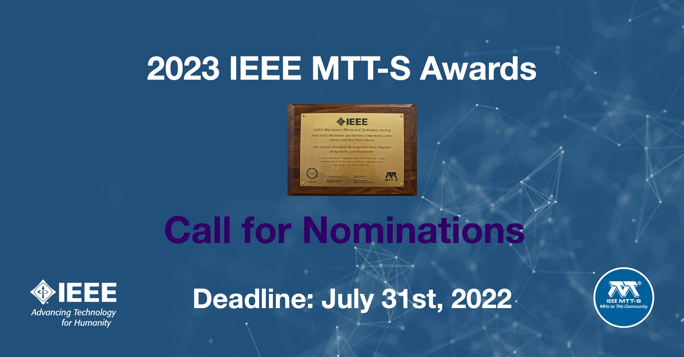 2023 IEEE MTT-S Awards Call for Nominations - MTT-S