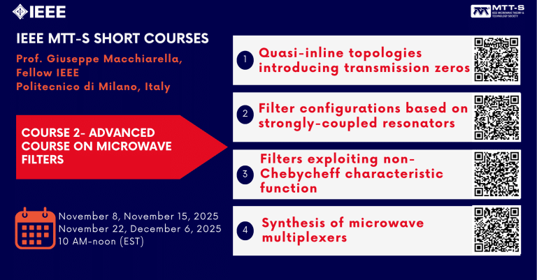IEEE MTT-S Short Courses II: Advanced Course on Microwave Filters - MTT-S